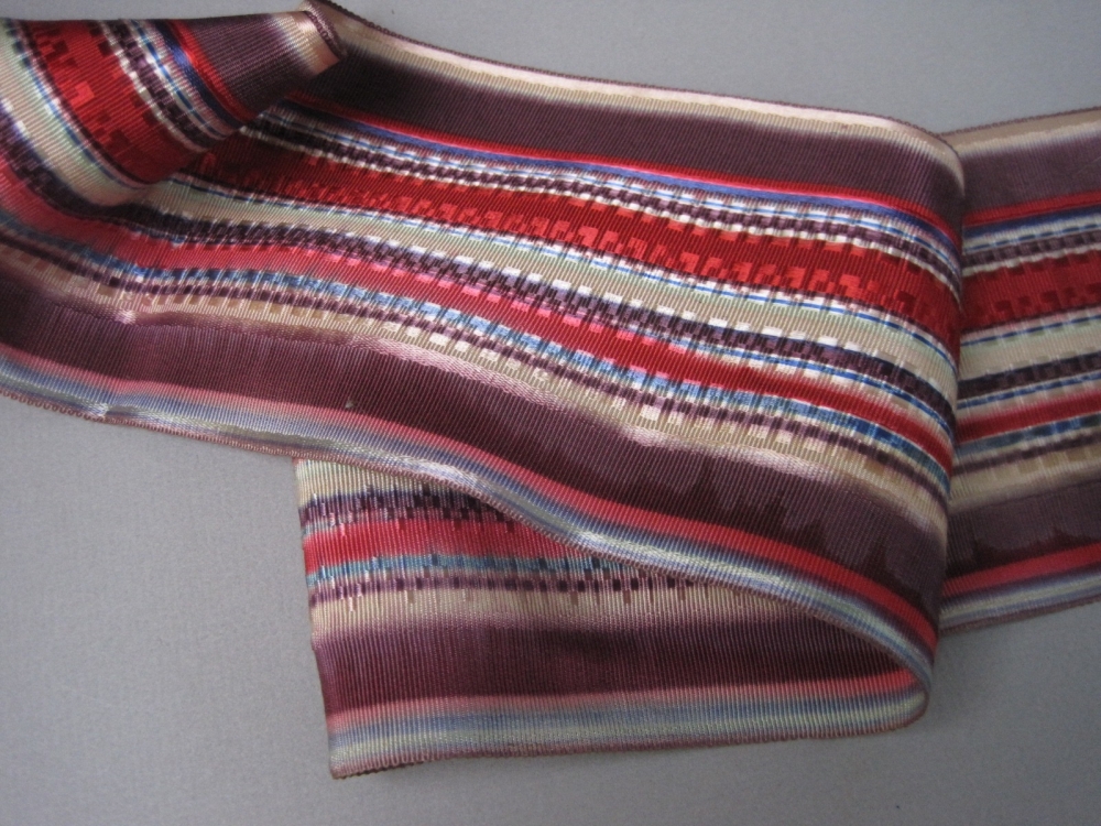 Antique Victorian wide cotton watered silk faille ribbon 4 inch ...